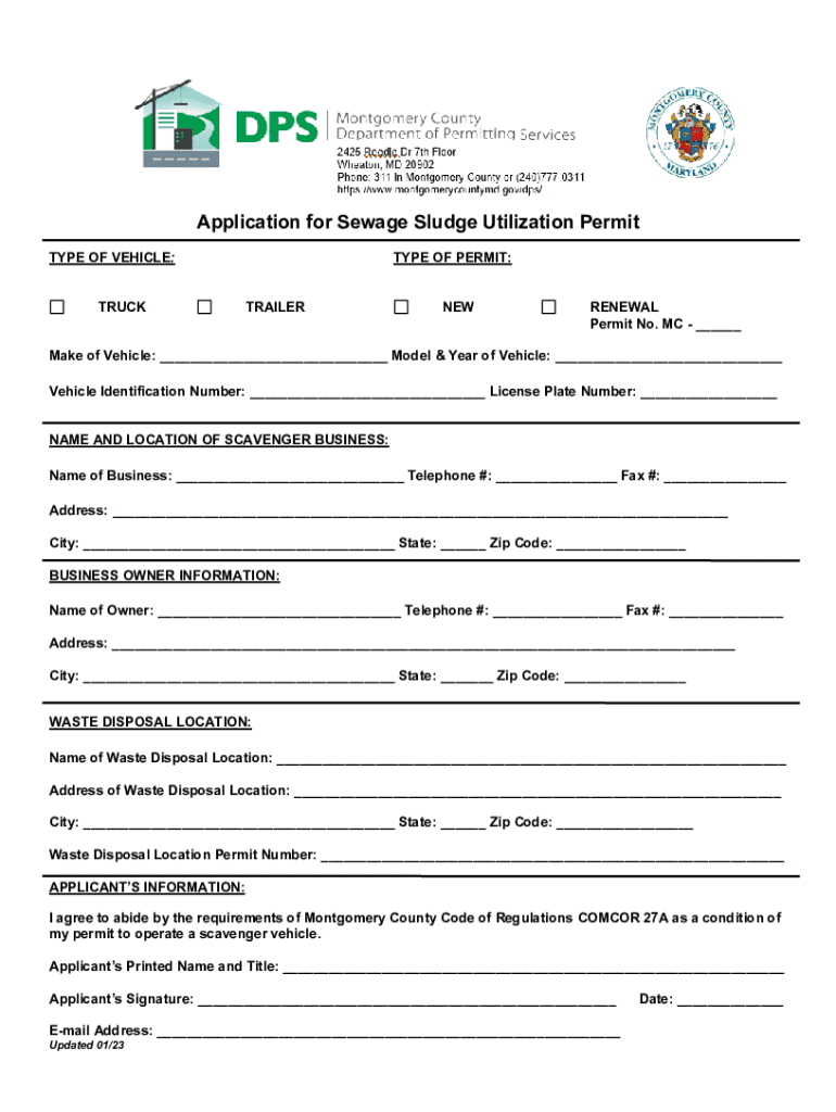 Fillable Online Sewage Sludge Utilization Permit Application Fax Email ...