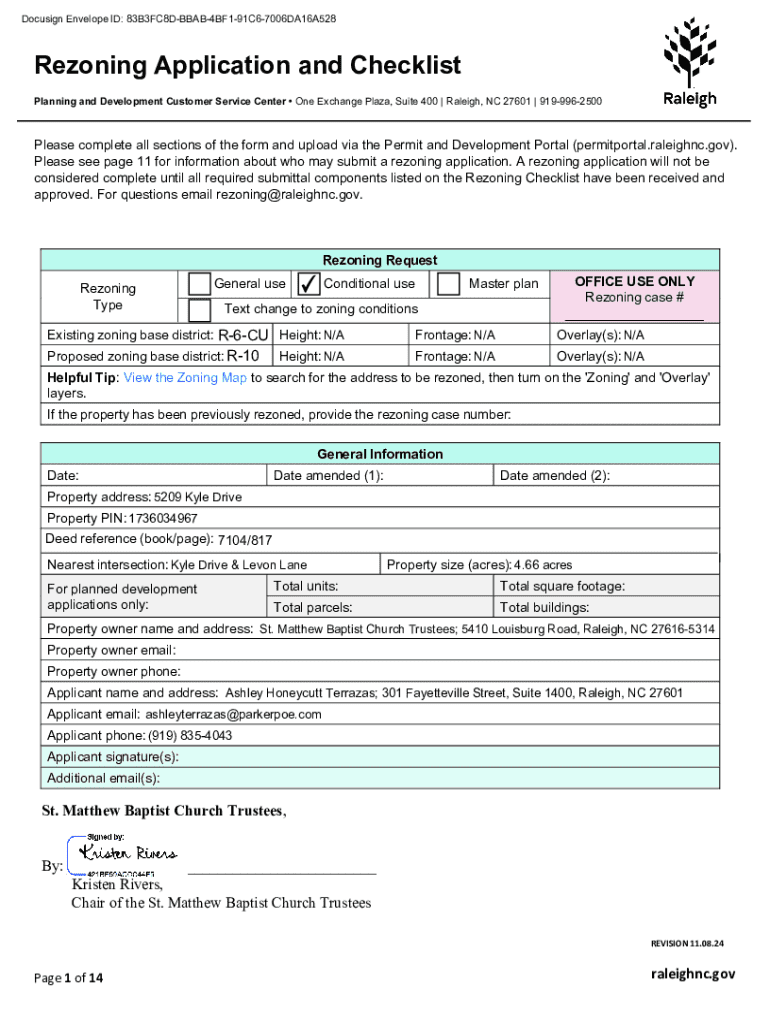 Fillable Online Rezoning Application and Checklist Fax Email Print - pdfFiller