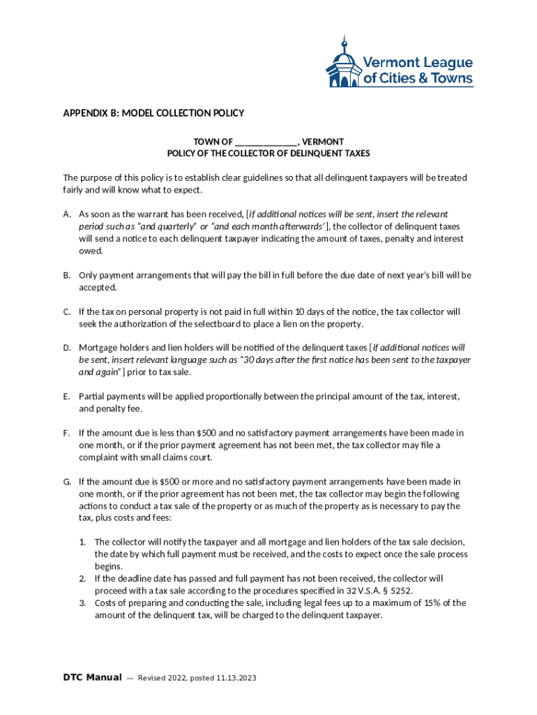 Appendix B: Model Collection Policy Doc Template | pdfFiller