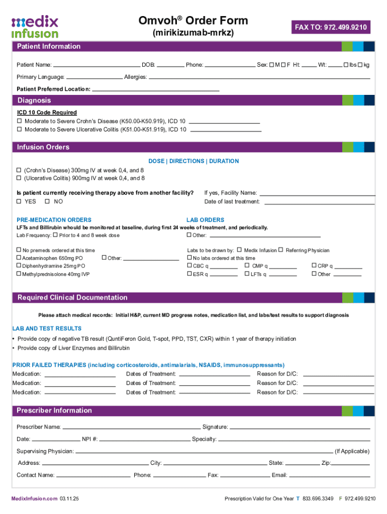 Fillable Online Omvoh® Order Form Fax Email Print - pdfFiller