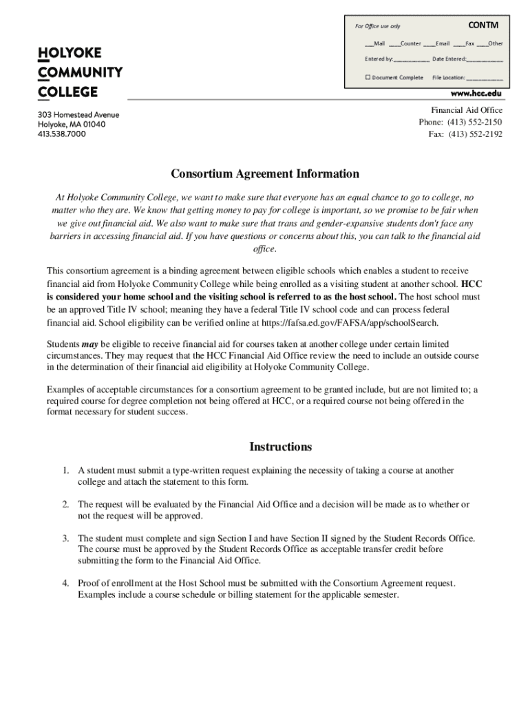 Fillable Online Consortium Agreement Request Fax Email Print - pdfFiller
