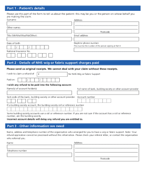 HC5(W) Refund Claim Form: NHS Wigs And Fabric Supports 2025-2026 - Fill ...