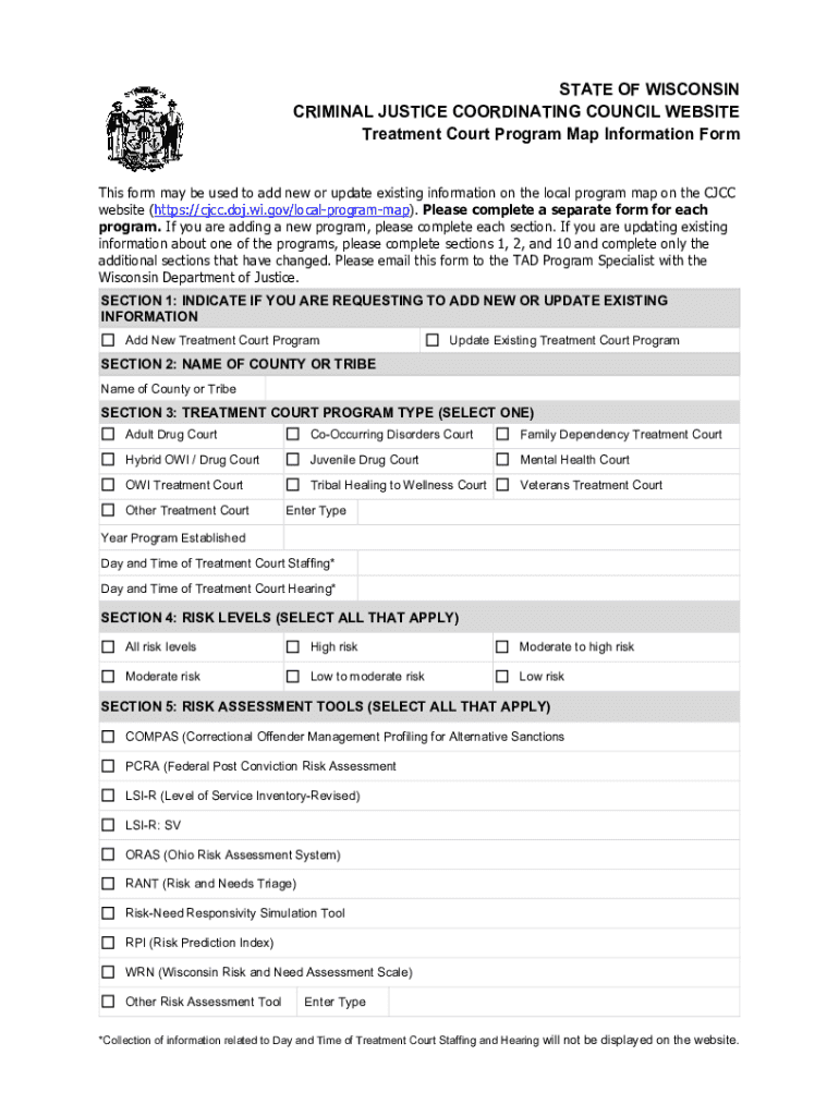 Fillable Online Treatment Court Program Map Information Form Fax Email Print - pdfFiller