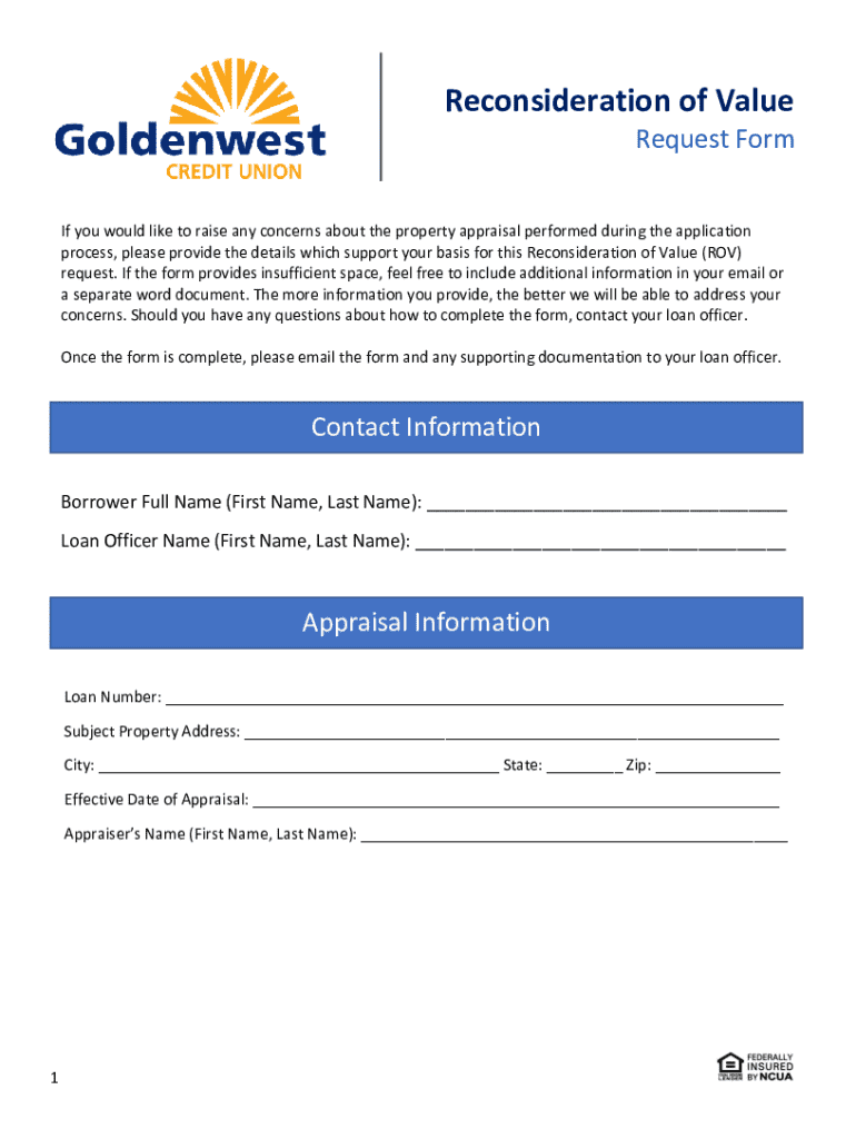 Fillable Online Reconsideration of Value Request Form Fax Email Print - pdfFiller
