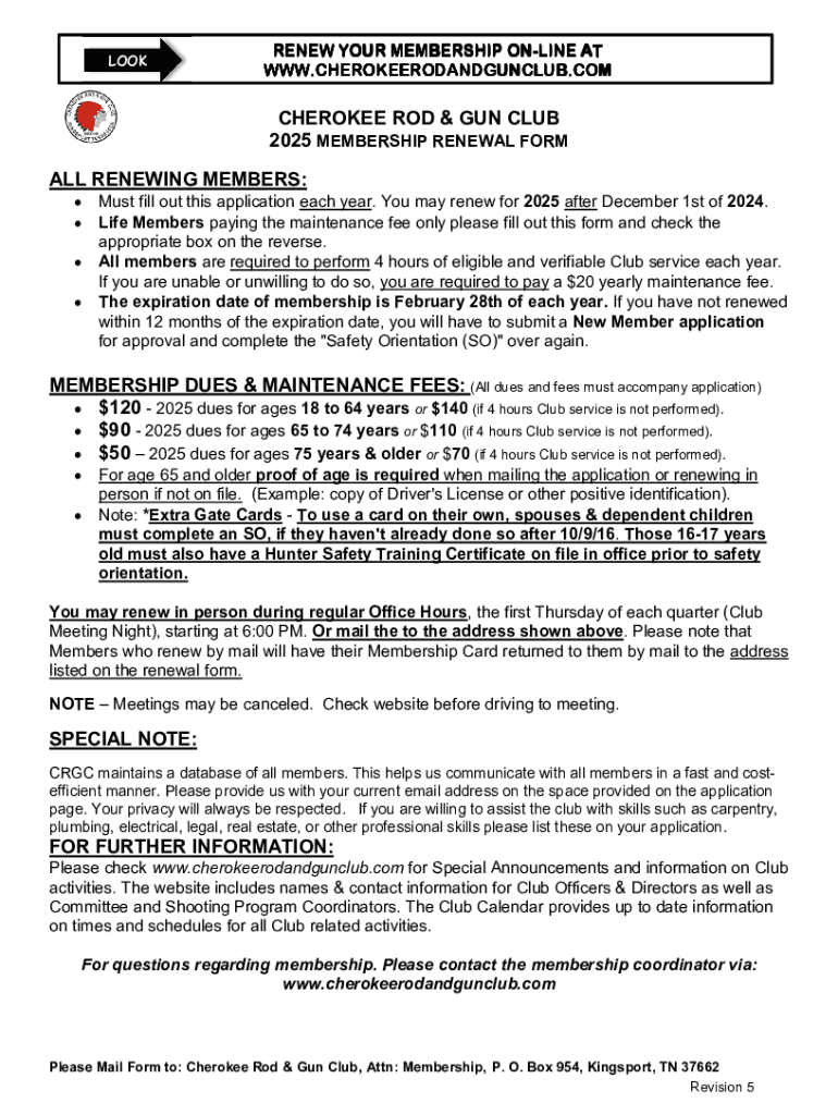 Fillable Online Cherokee Rod & Gun Club Fax Email Print - pdfFiller