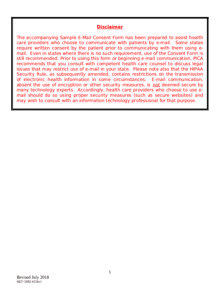 Sample E-mail Consent Doc Template | pdfFiller