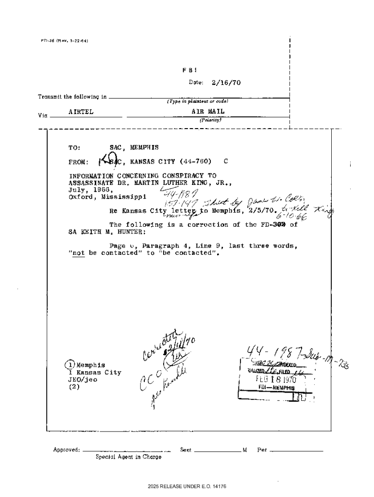 Fillable Online Fbi Document Regarding Martin Luther King Jr ...