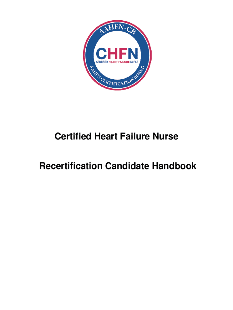Fillable Online Certified Heart Failure Nurse Recertification Candidate ...