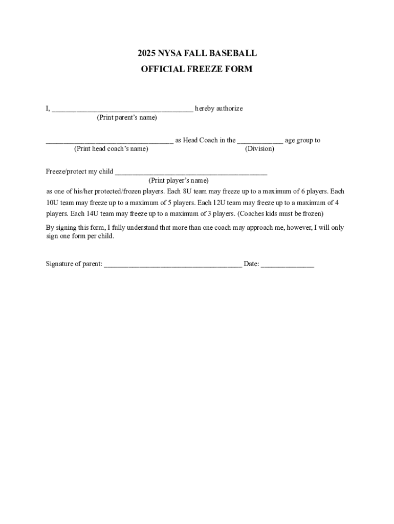 Fillable Online Official Freeze Form Fax Email Print - pdfFiller