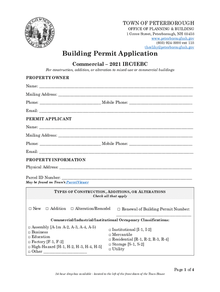 Fillable Online Building Permit Application - Commercial Fax Email Print - pdfFiller