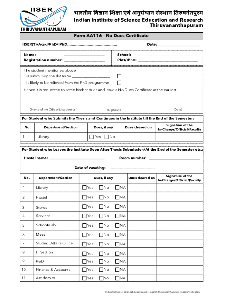 Fillable Online No Dues Certificate Fax Email Print - pdfFiller