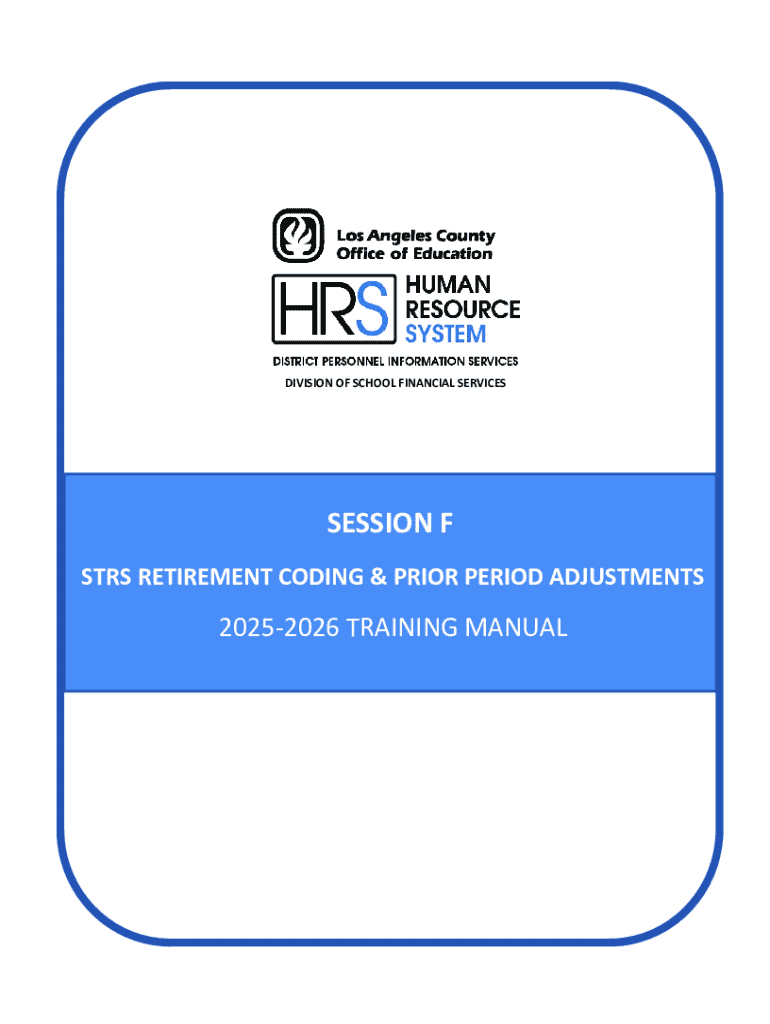Fillable Online Strs Retirement Coding & Prior Period Adjustments Training Manual Fax Email ...