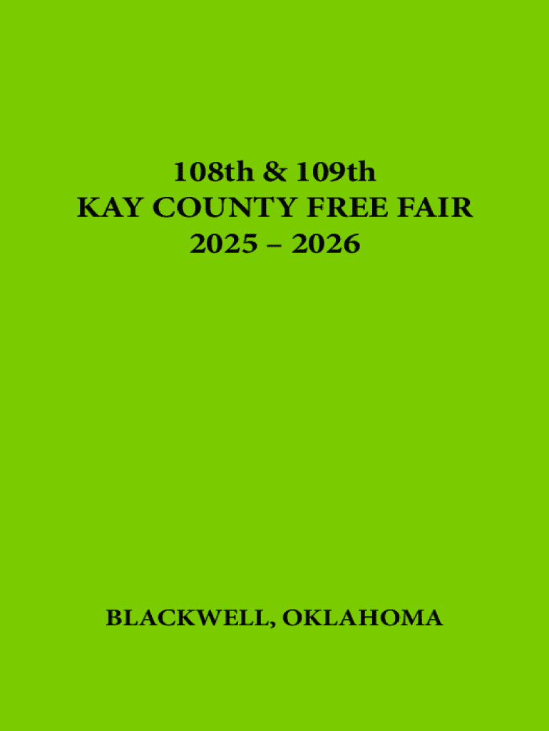 Fillable Online 108th & 109th Annual Kay County Free Fair Fax Email ...