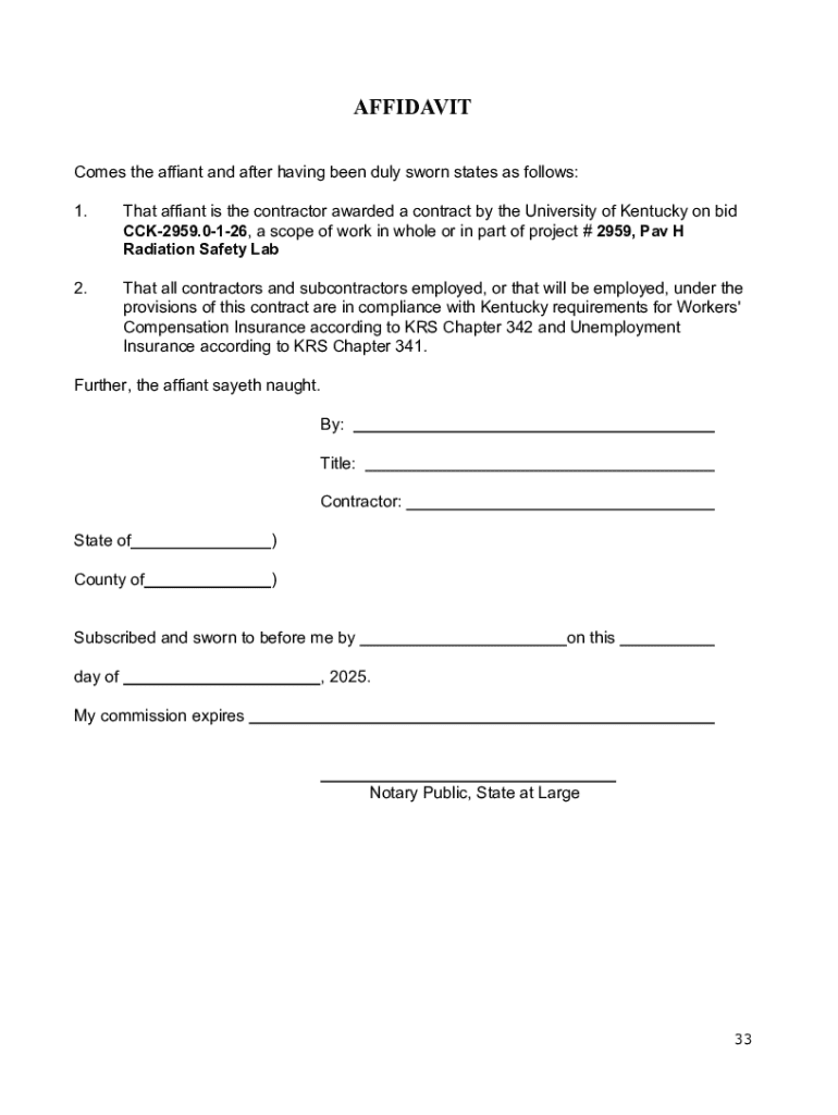 Fillable Online Affidavit for Payment Bond and Performance Bond Fax ...