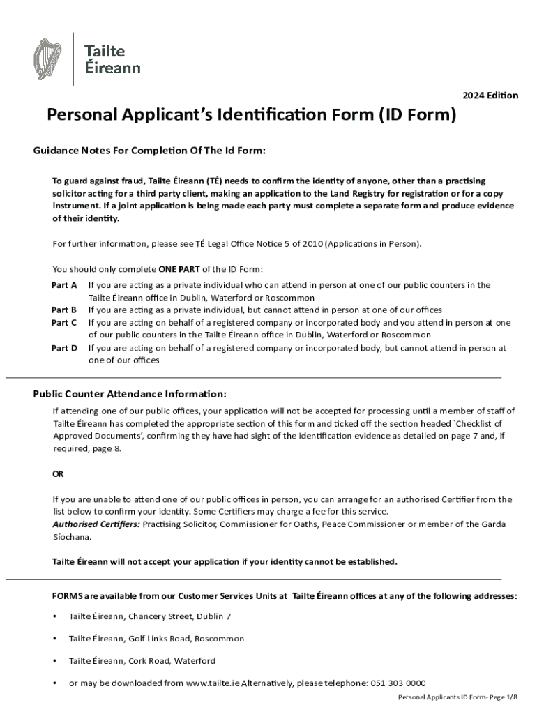 Fillable Online 2024 Edition of Personal Applicant’s Identification ...