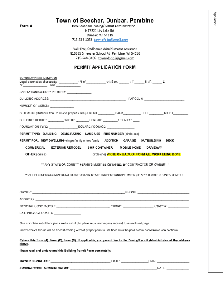 Fillable Online Permit Application Form Fax Email Print - pdfFiller