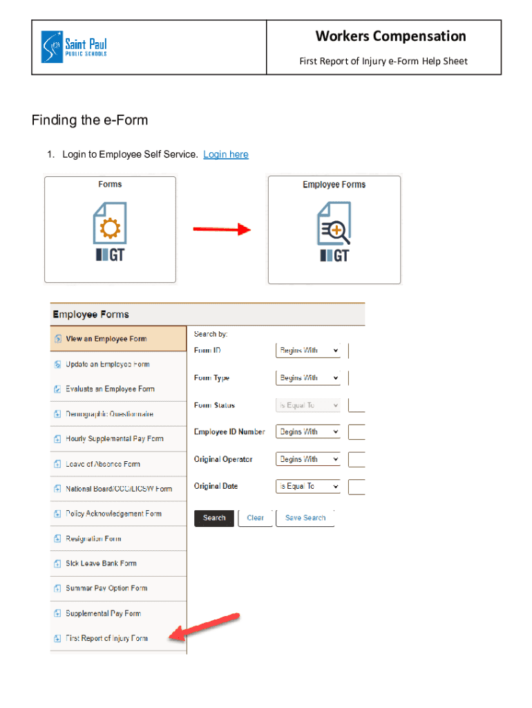 Fillable Online Workers Compensation First Report of Injury E-form Help ...