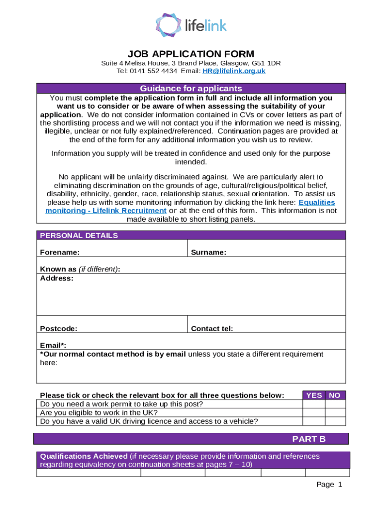 Job Application Doc Template | pdfFiller
