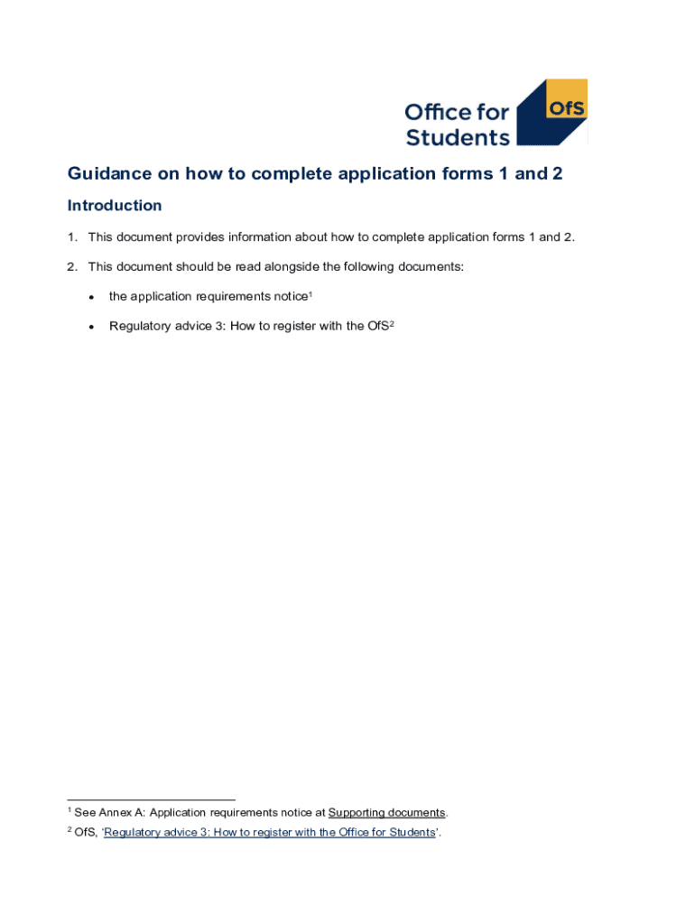 Fillable Online Application Forms Guidance Fax Email Print - pdfFiller