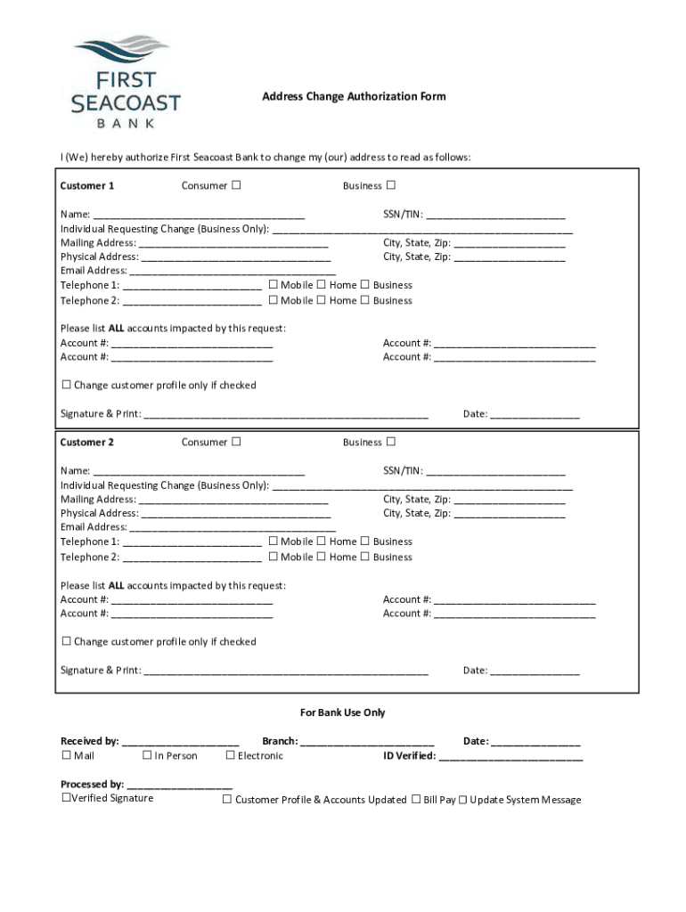 Fillable Online Address Change Authorization Fax Email Print - pdfFiller