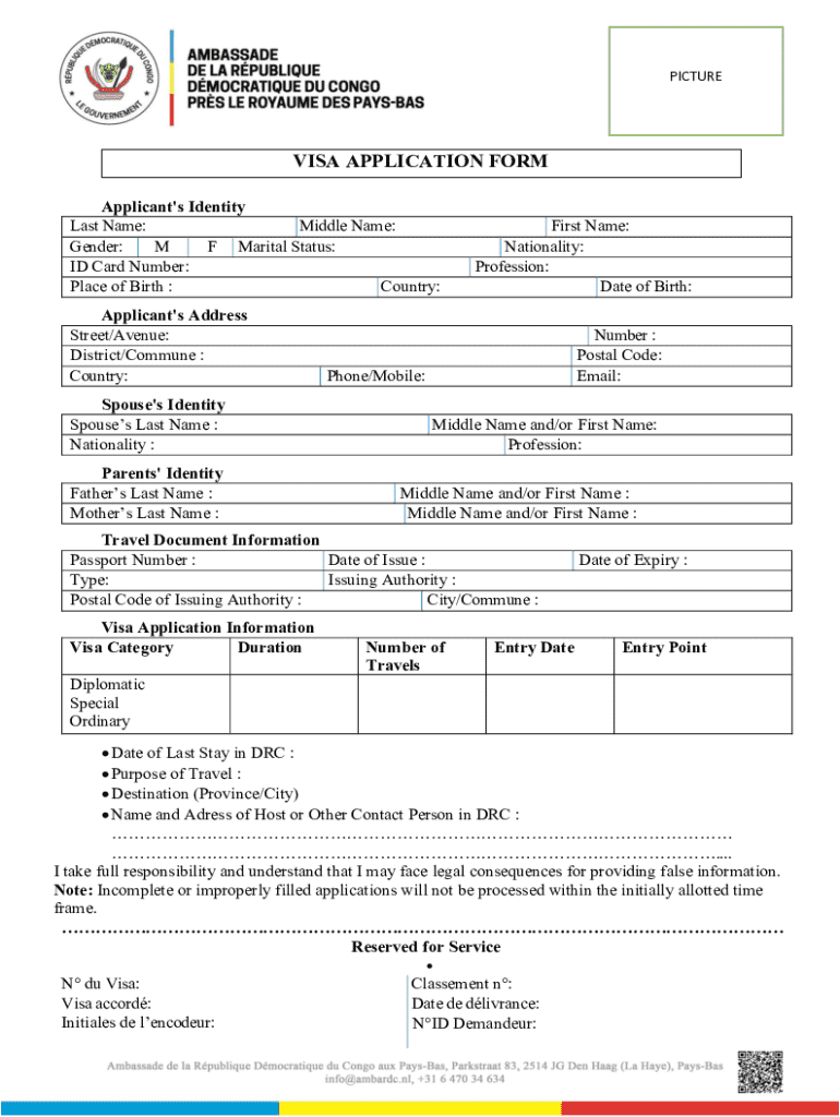 Fillable Online Visa Application Form Fax Email Print - pdfFiller