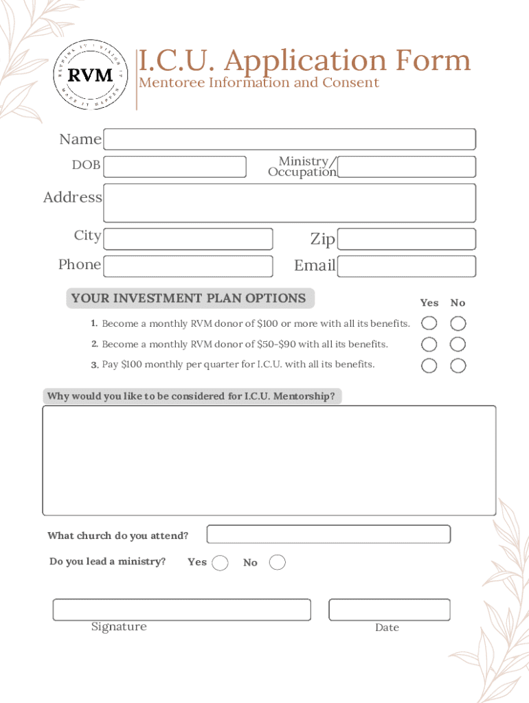Fillable Online Mentoree Information and Consent Fax Email Print ...
