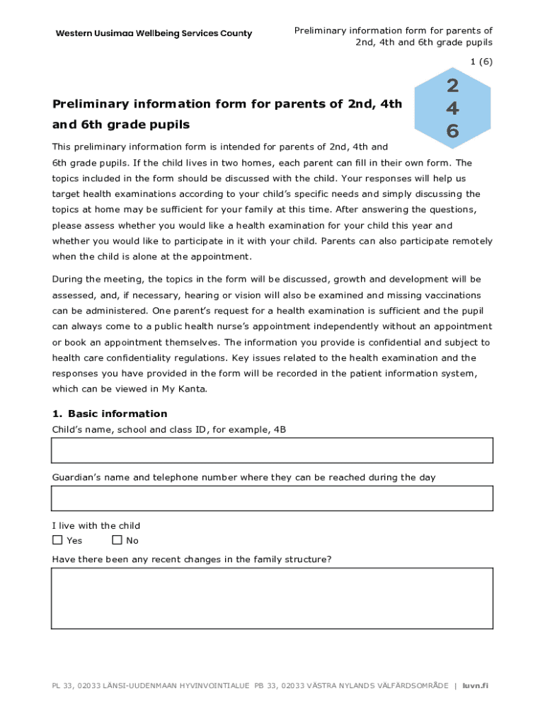 Fillable Online Preliminary Information Form Fax Email Print - pdfFiller