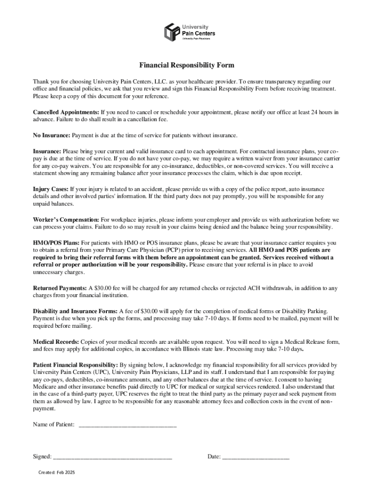 Fillable Online Financial Responsibility Form Fax Email Print - pdfFiller