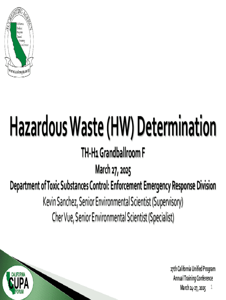 Fillable Online Hazardous Waste Determination and Regulations Fax Email Print - pdfFiller