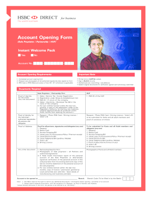 Fillable Online hsbcbusinessdirect co HSBC Direct Current Account ...