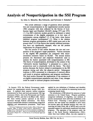 Fillable Online ssa Analysis of Nonparticipation in the SSI Program ...