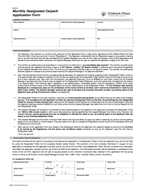 Fillable Online Monthly Designated Carpark Application Form -... Fax ...