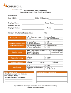 Fillable Online Authorization for Examination - OptumClinic.com Fax ...