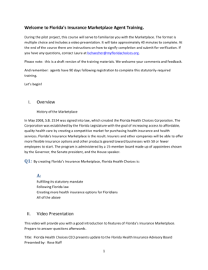 Fillable Online Agent Training Course - Florida Health Choices Fax ...