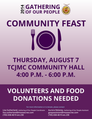 Fillable Online COMMUNITY FEAST - Moose Cree First Nation Fax Email ...