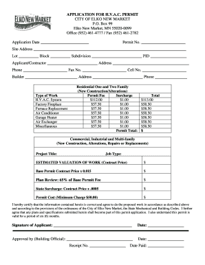 Fillable Online Application for HVAC Permit Fax Email Print - pdfFiller