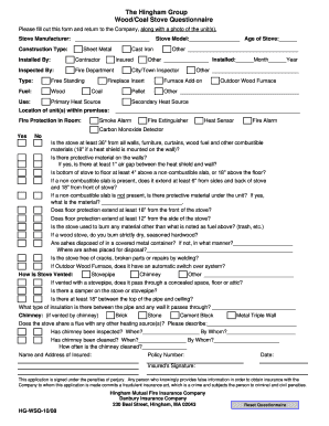 Fillable Online Hingham Group - Wood Stove Questionnaire - Hingham ...
