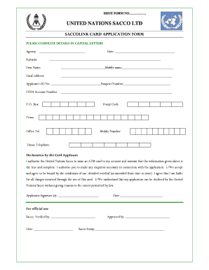 Fillable Online unsacco unon ISSUE FORM NO - unsacco unon Fax Email ...