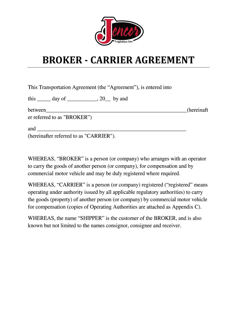 Freight Broker Shipper Packet Pdf Fill Online Printable Fillable 