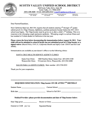 Fillable Online Tdap requirement letter 020311.doc Fax Email Print ...