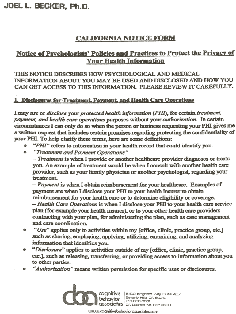 Fillable Online CALIFORNIA NOTICE FORM Fax Email Print - pdfFiller