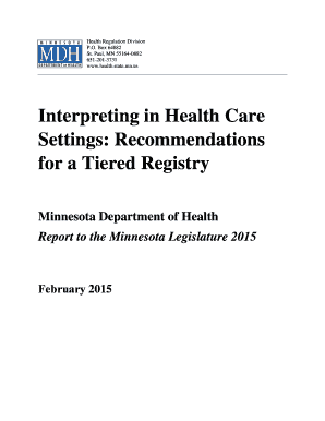 Fillable Online health state mn Interpreting in Health Care Fax Email ...