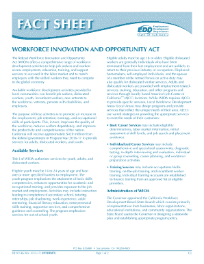 Fillable Online edd ca Fact Sheet - Workforce Innovation and ...