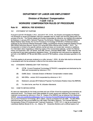 Fillable Online colorado WORKERS COMPENSATION RULES OF PROCEDURE Fax ...