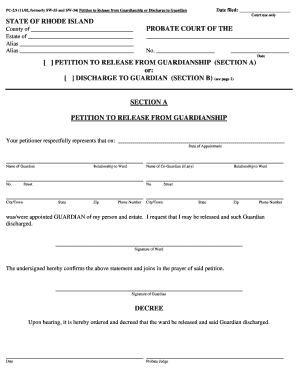 Fillable Online PC-2.9 Petition to Release from Guardianship or ...