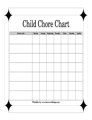 Fillable Online Child Chore Chart Fax Email Print - pdfFiller