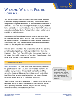 Fillable Online fppc ca When and where to file the form 460 - Fair ...