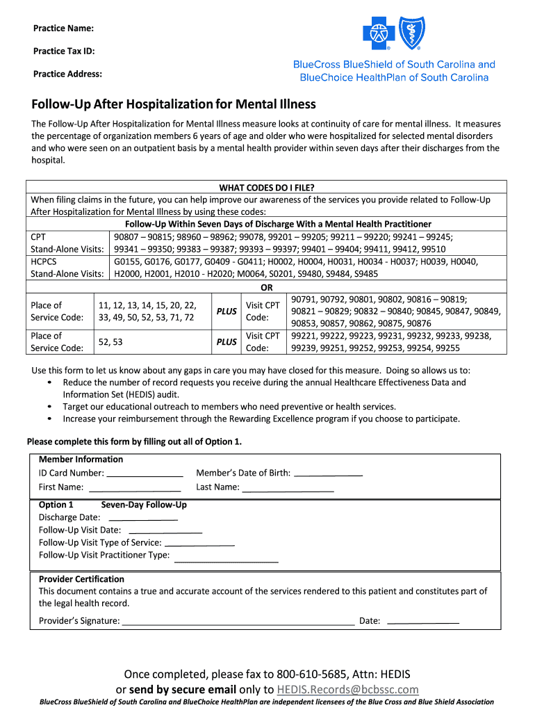Fillable Online Follow-Up After Hospitalization for Mental Illness ...