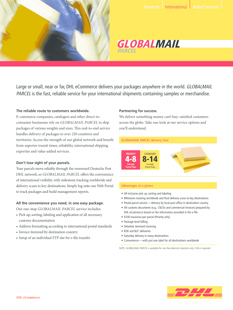 Fillable Online Large or small, near or far, DHL eCommerce delivers your packages anywhere in ...