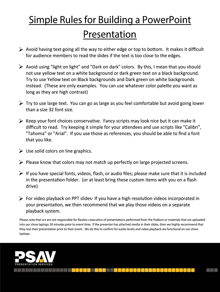 Fillable Online Simple Rules for Building a PowerPoint Fax Email Print ...